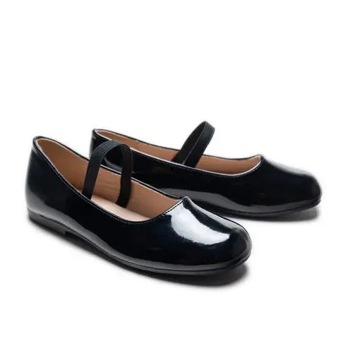 TULLEEN Satin Colette Mary Jane Flats - Black