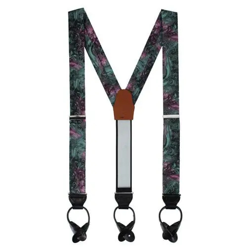 Trafalgar The Arcane Storm Silk Button End Novelty Suspenders - Multiple