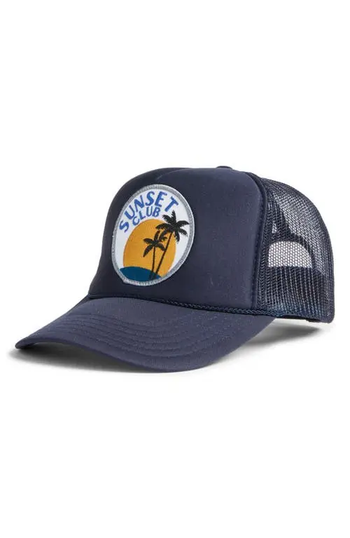FRIDAY FEELIN’ Sunset Club Trucker Hat - Navy