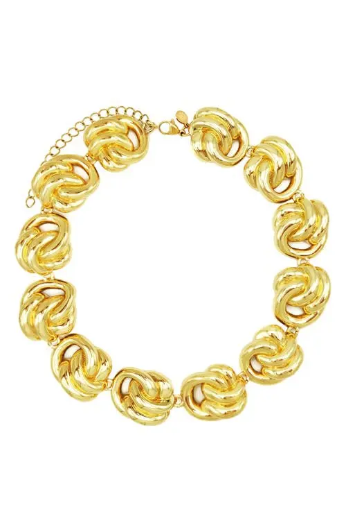 PETIT MOMENTS Miami Knot Link Collar Necklace - Gold