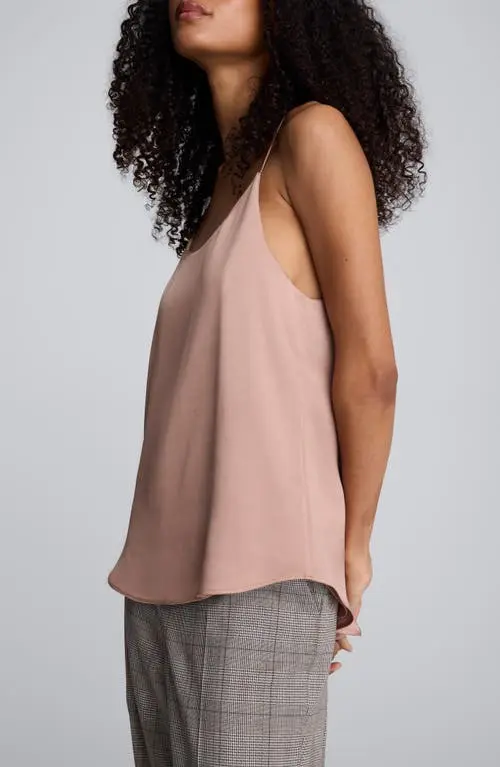 KENNETH COLE Satin Scoop Neck Camisole - Pale Chestnut