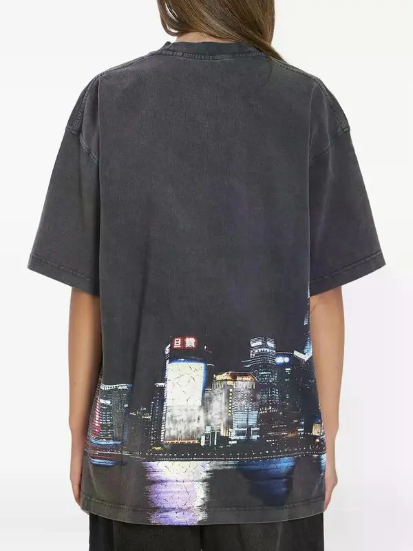 Alexander Wang Printed Rhinestone-embellished T-shirt