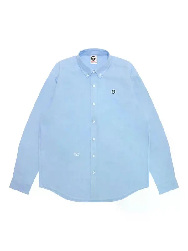 AAPE BY *A BATHING APE Logo-patch Oxford Shirt - Blue