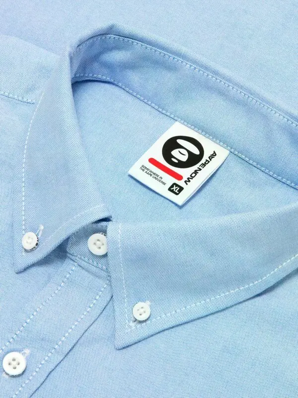 AAPE BY *A BATHING APE Logo-patch Oxford Shirt - Blue