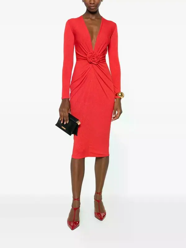 ROSERRY Rose-embellished Midi Dress