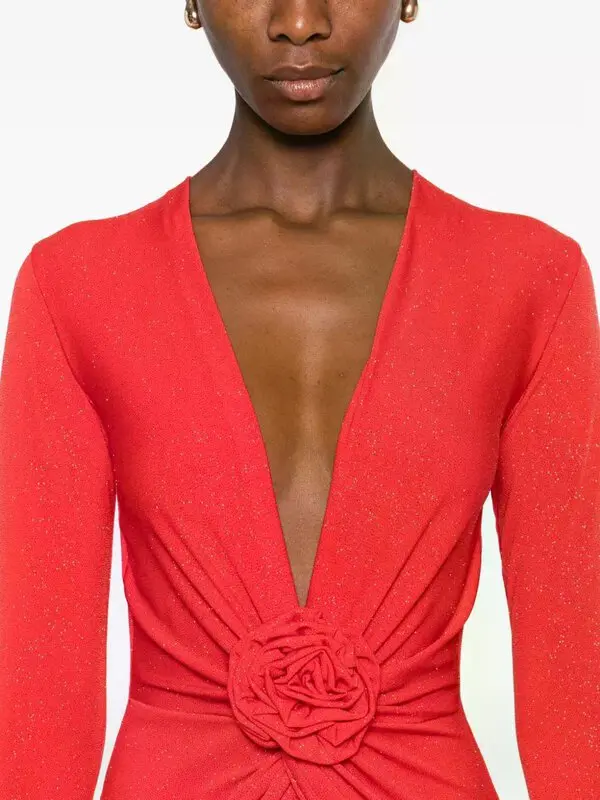 ROSERRY Rose-embellished Midi Dress