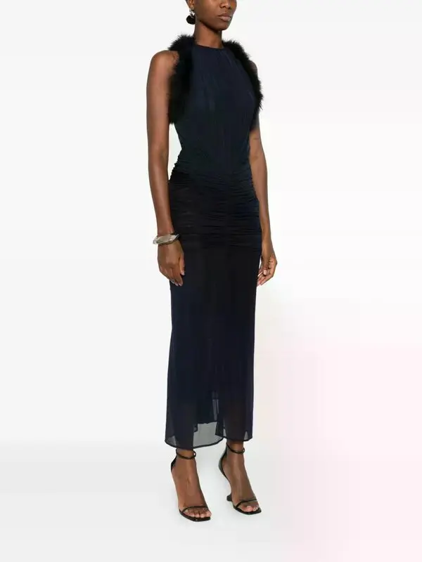 MUGLER Trimmed Ruched Dress