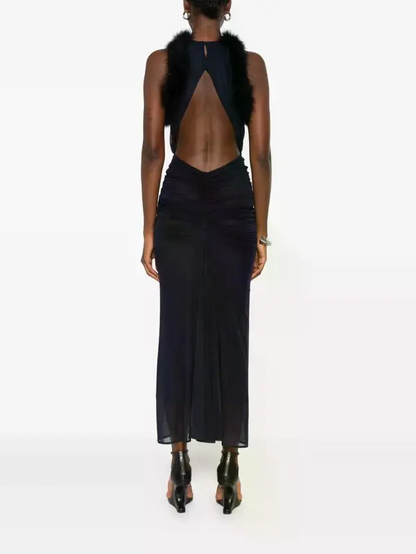 MUGLER Trimmed Ruched Dress