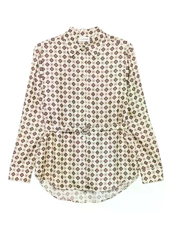 P.a.r.o.s.h Geometric-print Belted Shirt