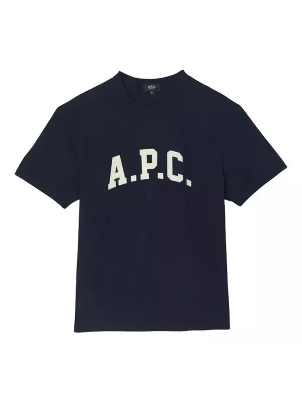 A.p.c. Logo Cotton T-shirt - Blue