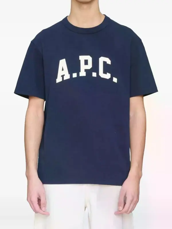 A.p.c. Logo Cotton T-shirt - Blue