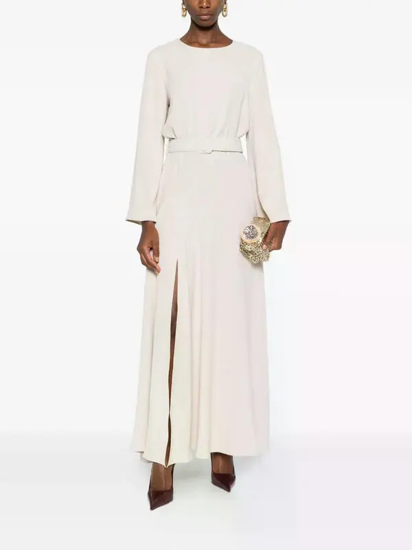 P.a.r.o.s.h Belted Keyhole Neck Dress