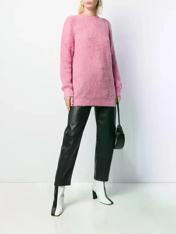 MSGM Crystal-embellished Knitted Jumper