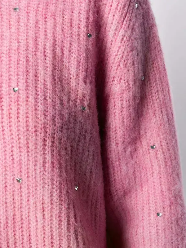 MSGM Crystal-embellished Knitted Jumper