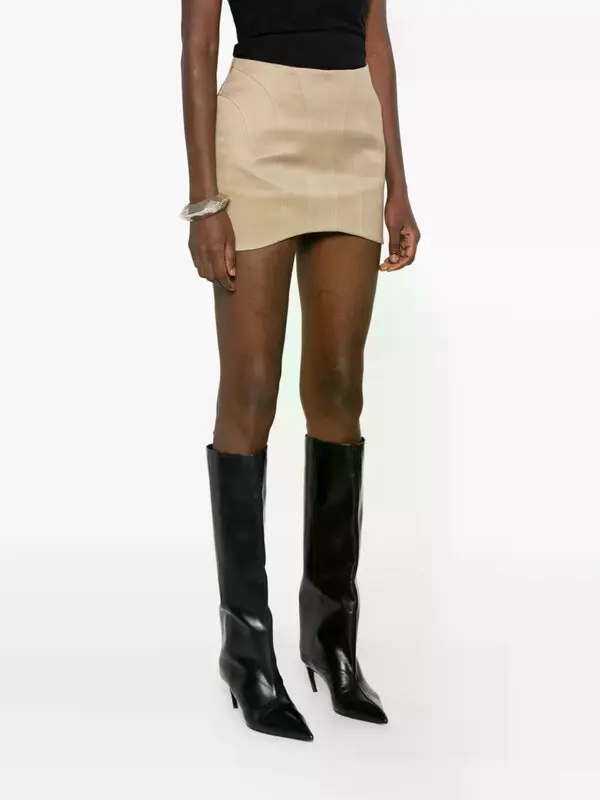 MUGLER Seamed Panelled Skirt - Neutrals