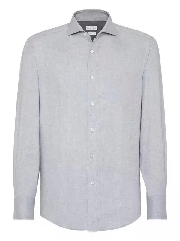Brunello Cucinelli Chevron Long-sleeves Shirt