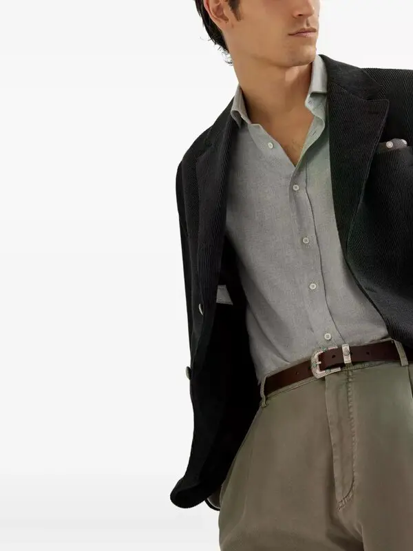 Brunello Cucinelli Chevron Long-sleeves Shirt