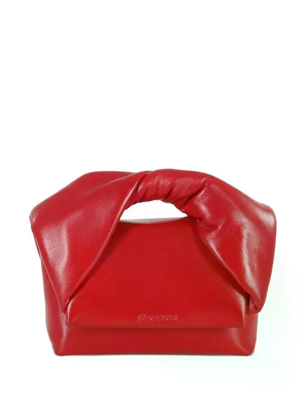 JW Anderson Leather Shoulder Bag With Twisted Handle - Red