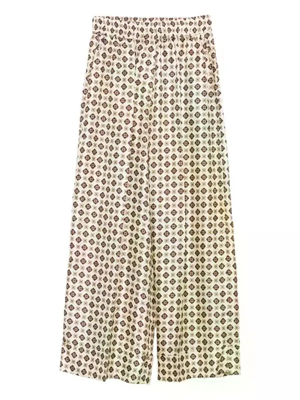 P.a.r.o.s.h Geometric-print Silk Trousers
