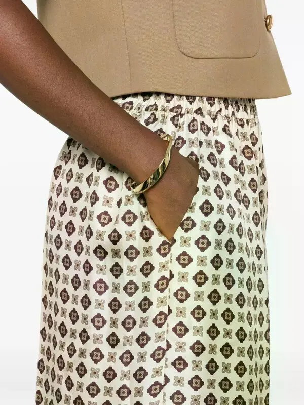 P.a.r.o.s.h Geometric-print Silk Trousers