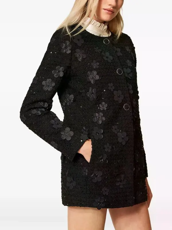 TWINSET Flower-sequin Embellished Coat