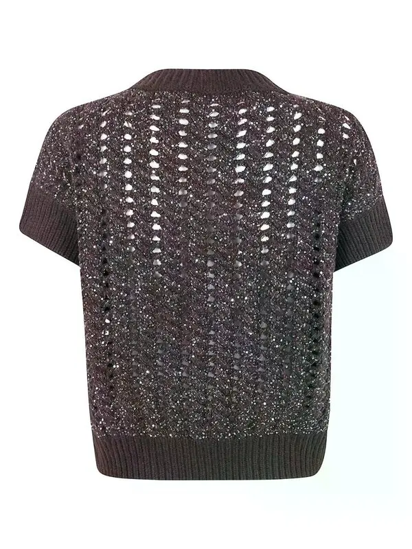 D.exterior Sequin-embellished Open-knit Sweater