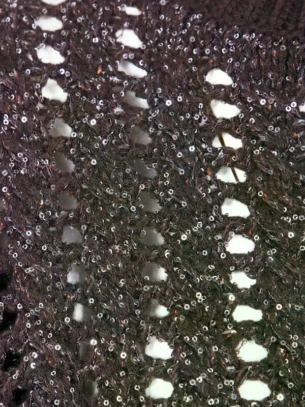 D.exterior Sequin-embellished Open-knit Sweater