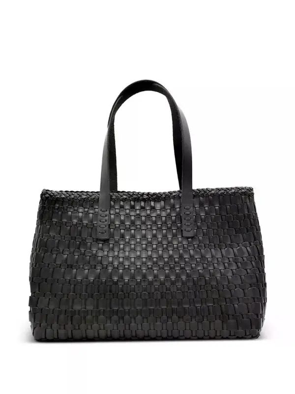 Dragon Diffusion Salvage Woven Leather Shoulder Bag - Black