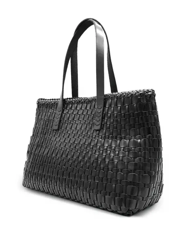 Dragon Diffusion Salvage Woven Leather Shoulder Bag - Black