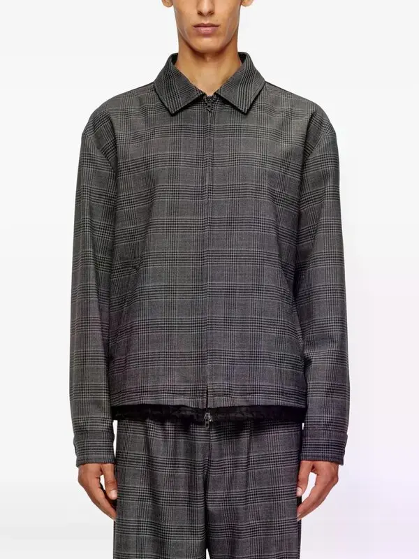 DIESEL® Checked Zip-up Shirt Jacket