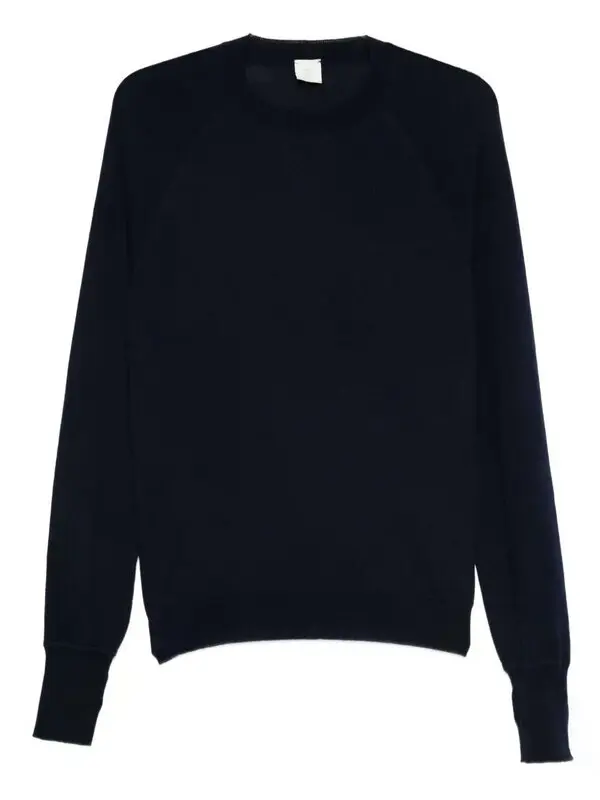 Eleventy Round-neck Wool Sweater - Blue
