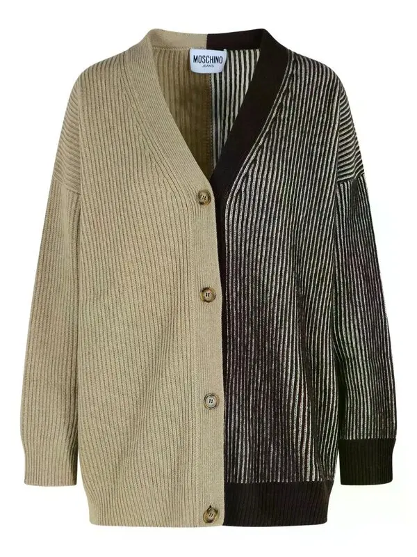 Moschino Two-tone Ribbed Cardigan
