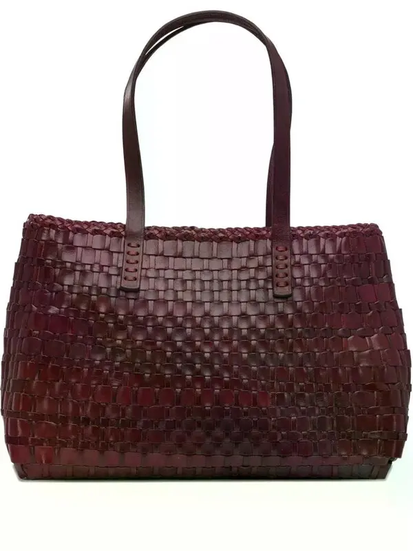 Dragon Diffusion Salvage Woven Calf Leather Tote Bag - Brown