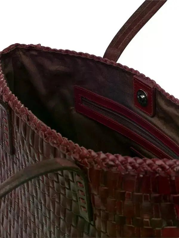 Dragon Diffusion Salvage Woven Calf Leather Tote Bag - Brown