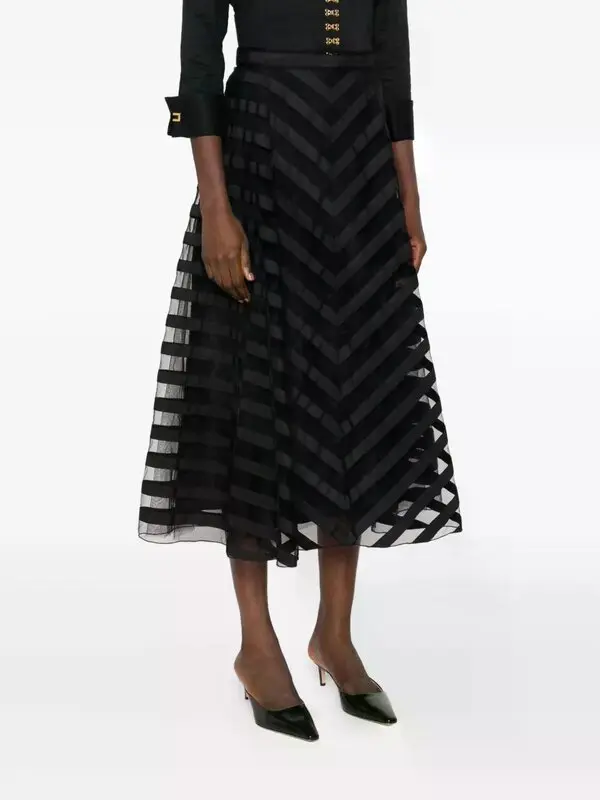 P.a.r.o.s.h Chevron Striped Midi Skirt