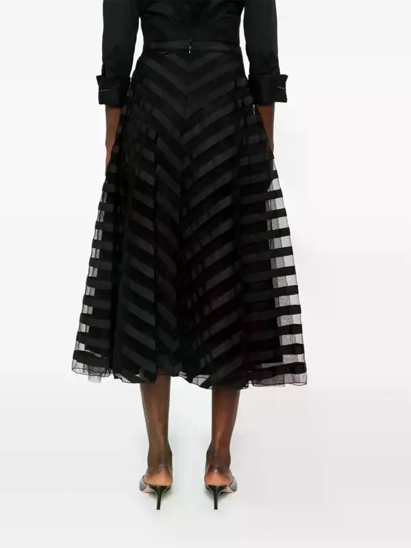 P.a.r.o.s.h Chevron Striped Midi Skirt