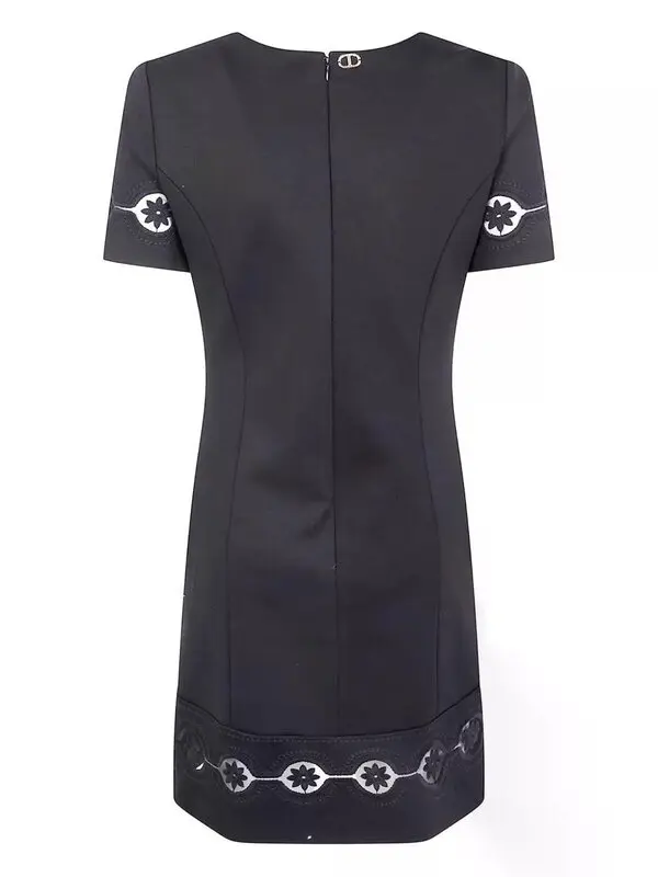 TWINSET Short Sleeve Embroidered Dress
