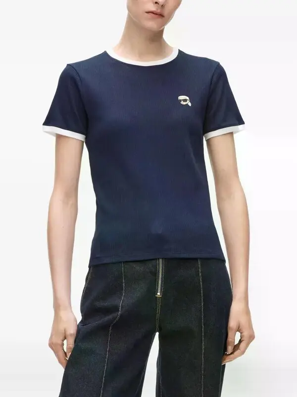 Karl Lagerfeld Ikon-patch Ribbed T-shirt