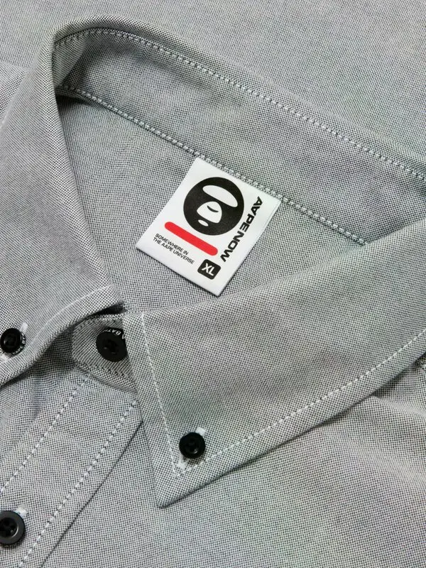 AAPE BY *A BATHING APE Logo-embroidered Button-down Shirt - Grey
