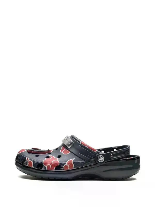 CROCS Cloud-print Heel-strap Clogs - Blue