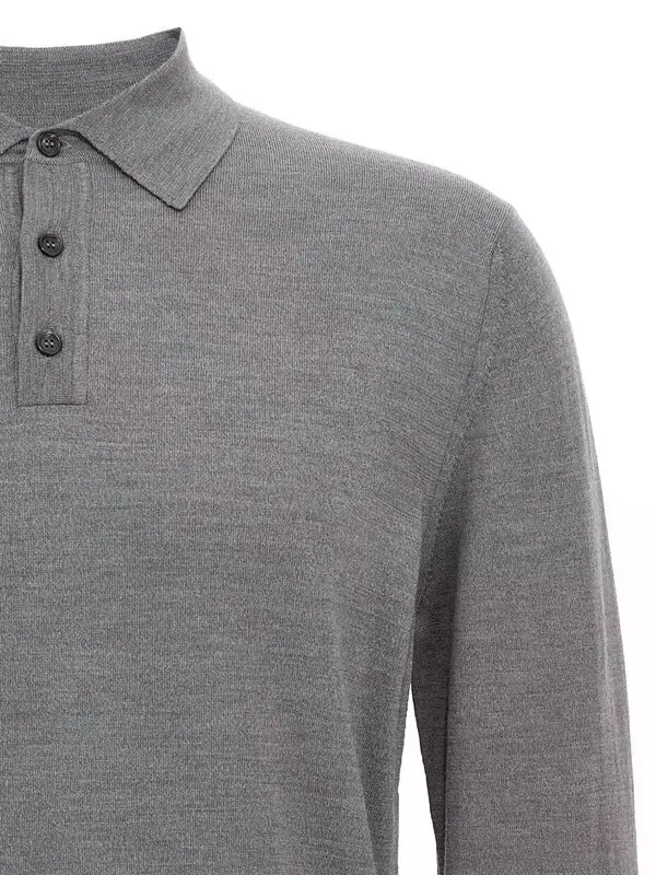 ZANONE Long-cuffed Polo Shirt - Grey