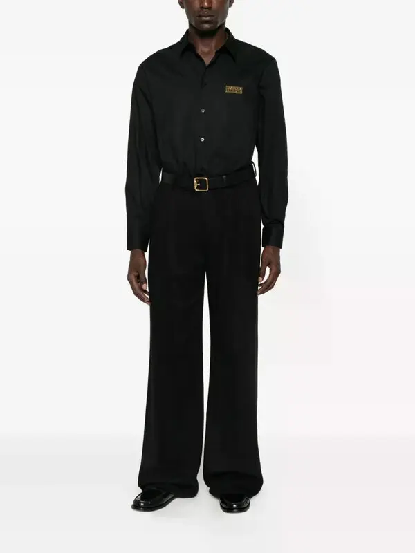 Versace Logo-plaque Cotton Shirt