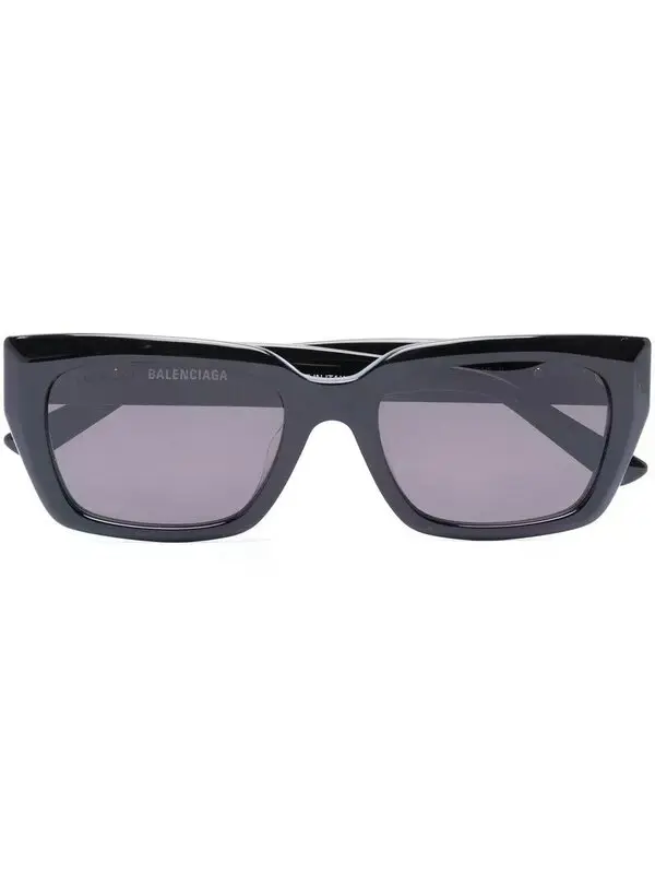 Balenciaga Logo Square-frame Sunglasses - Black
