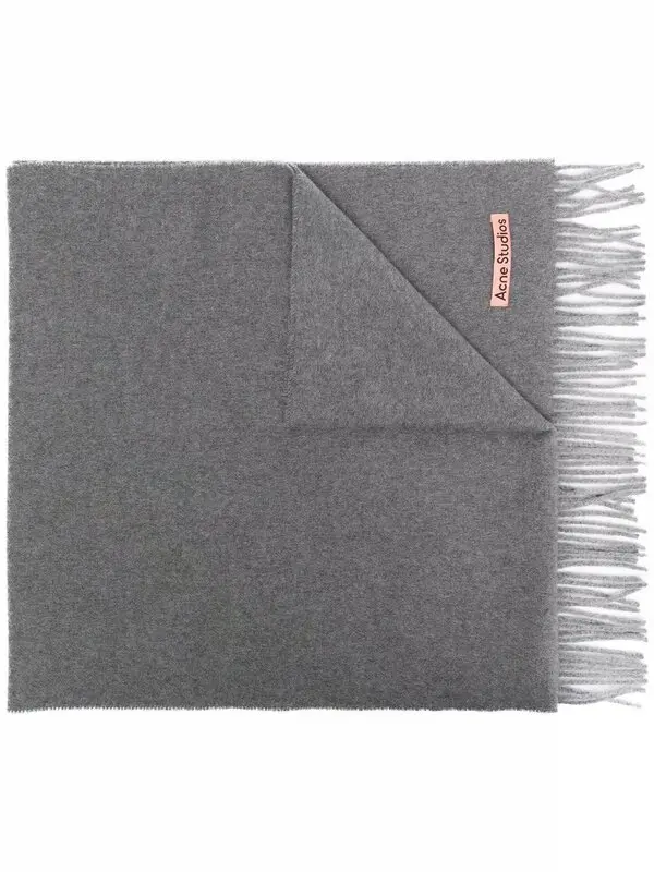 Acne Studios Fringed Cashmere Scarf - Grey