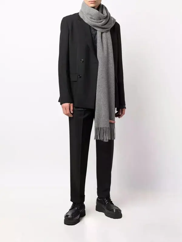 Acne Studios Fringed Cashmere Scarf - Grey