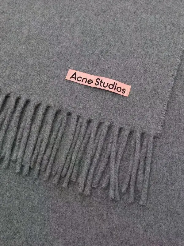 Acne Studios Fringed Cashmere Scarf - Grey