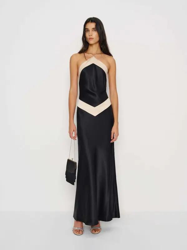REFORMATION Jillian Silk Dress - Black