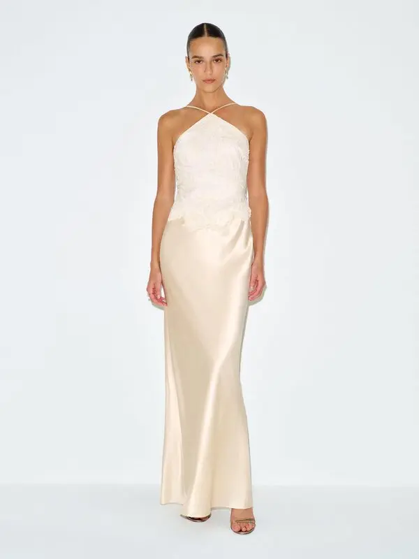 REFORMATION Jillian Silk Dress - Ivory