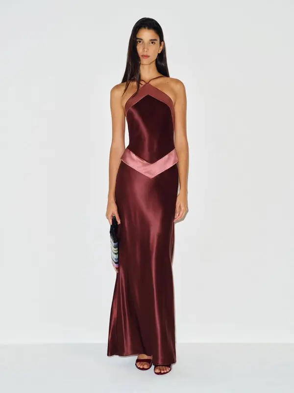 REFORMATION Jillian Silk Dress - Red