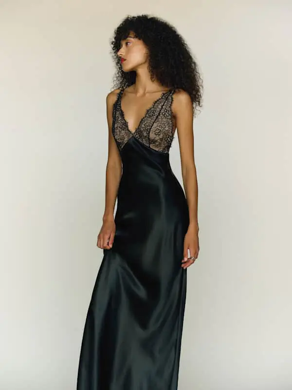 REFORMATION Katty Silk Maxi Dress - Black